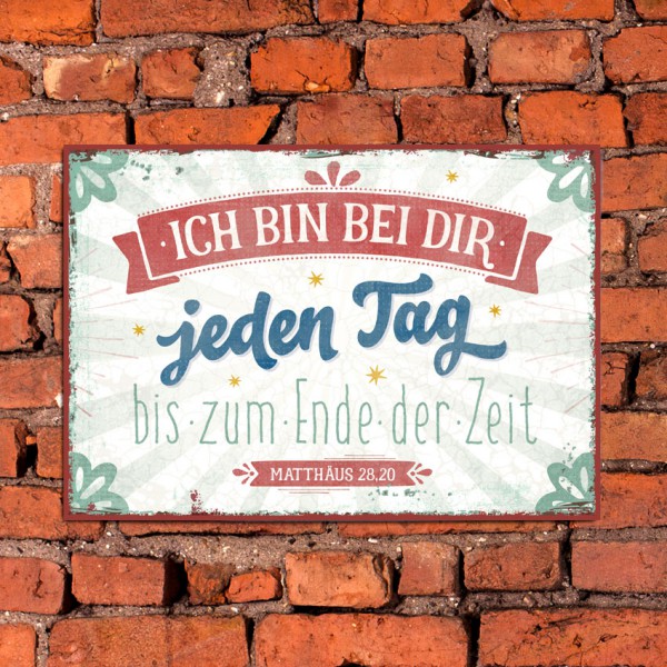 Metallschild: Ich bin bei dir | ilovejesus.ch